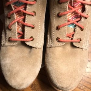 Coolway | Shoes | Coolway Boots Tan Suede Tie Zip Back | Poshmark